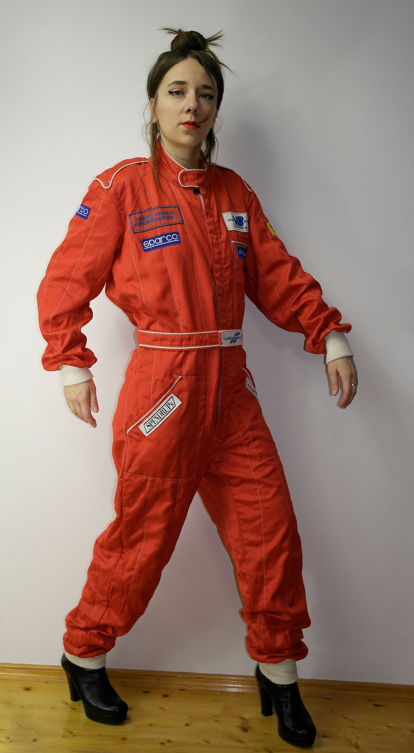 Italian Vintage Sparco Red Racing Suit Formula One Fia Suit Size 54 ...