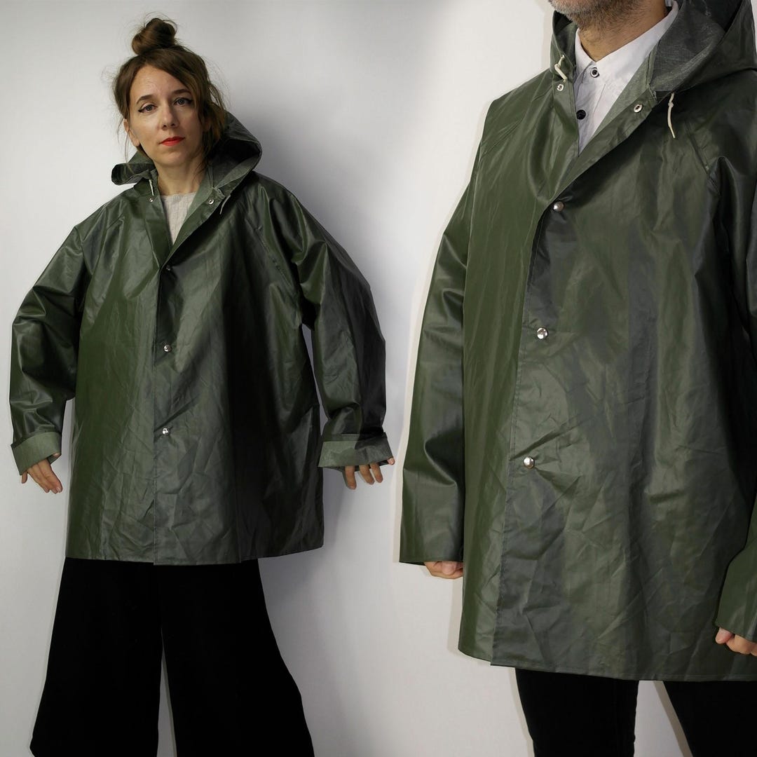 80s BALENO Vintage Hooded PVC Rain Jacket Size L - Etsy