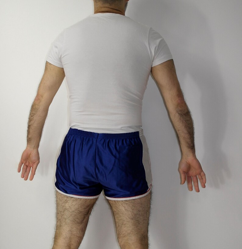 Vintage 80s Polish Sprinter Shorts Blue Colorblock | Shiny Running Gym ...