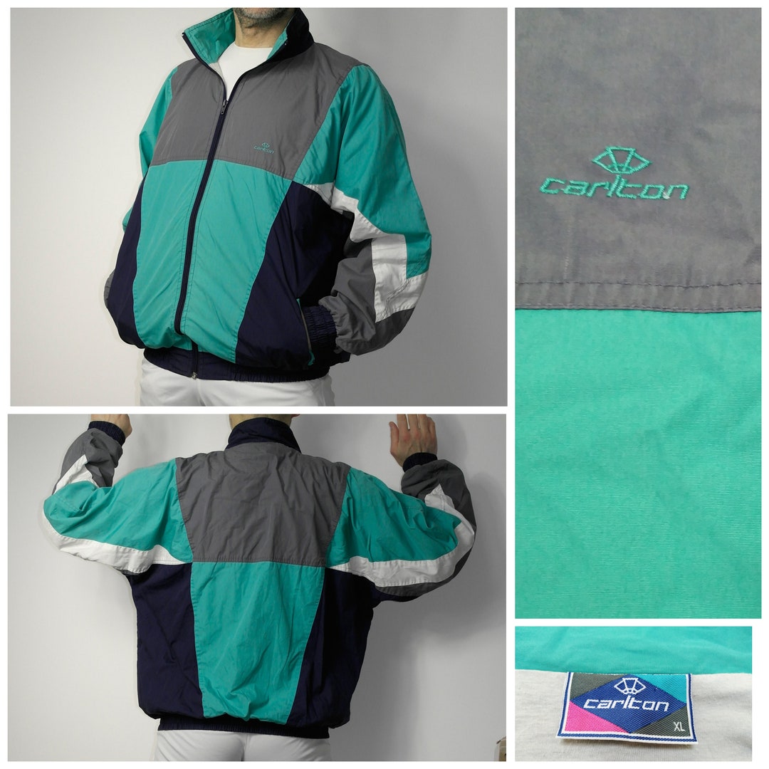Vintage CARLTON 90s Color Block Windbreaker Jacket / Size XL - Etsy