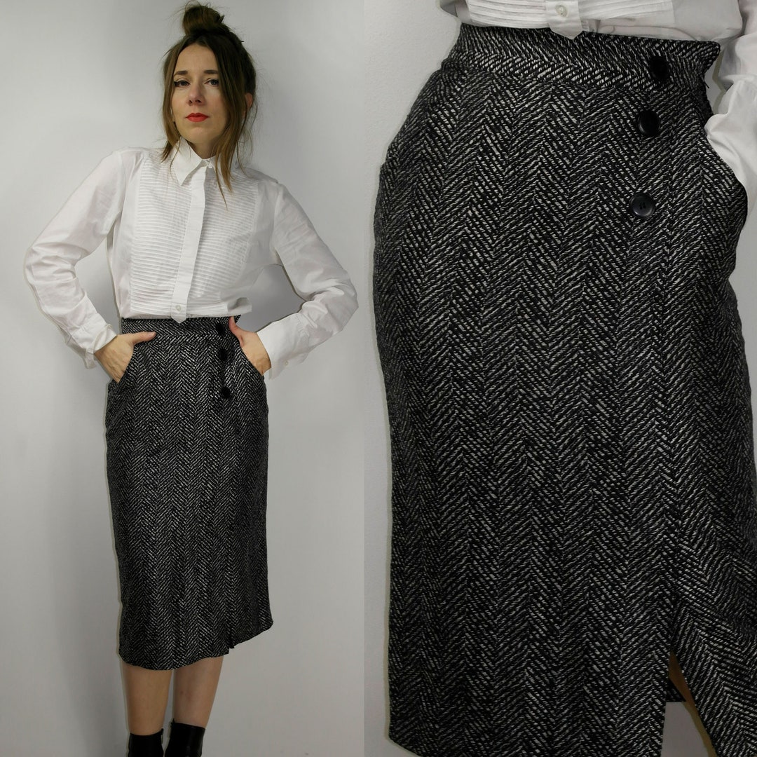 Vintage French Wool Skirt Made in Paris France - Etsy