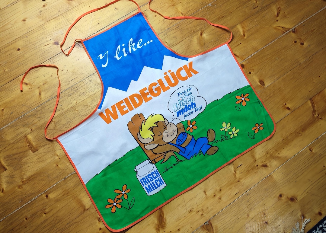 Rare West Germany Cooking Apron Weidegluck / Retro 80s Cotton Apron - Etsy