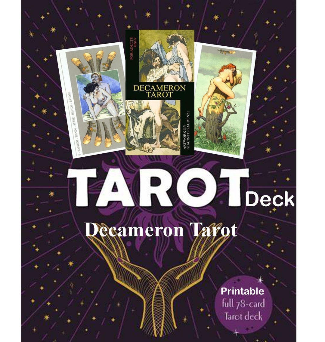 Baralho de tarô de 78 cartas IMPRIMÍVEL, Tarô Decameron, baralho de ...