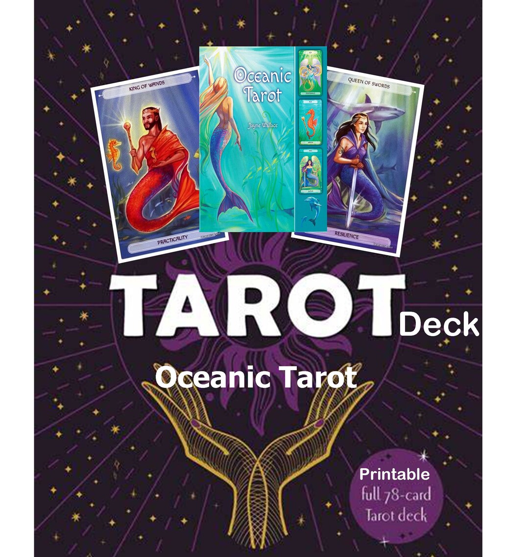 78 Card Tarot Deck, Oceanic Tarot, PRINTABLE, Tarot Deck, Oracle ...