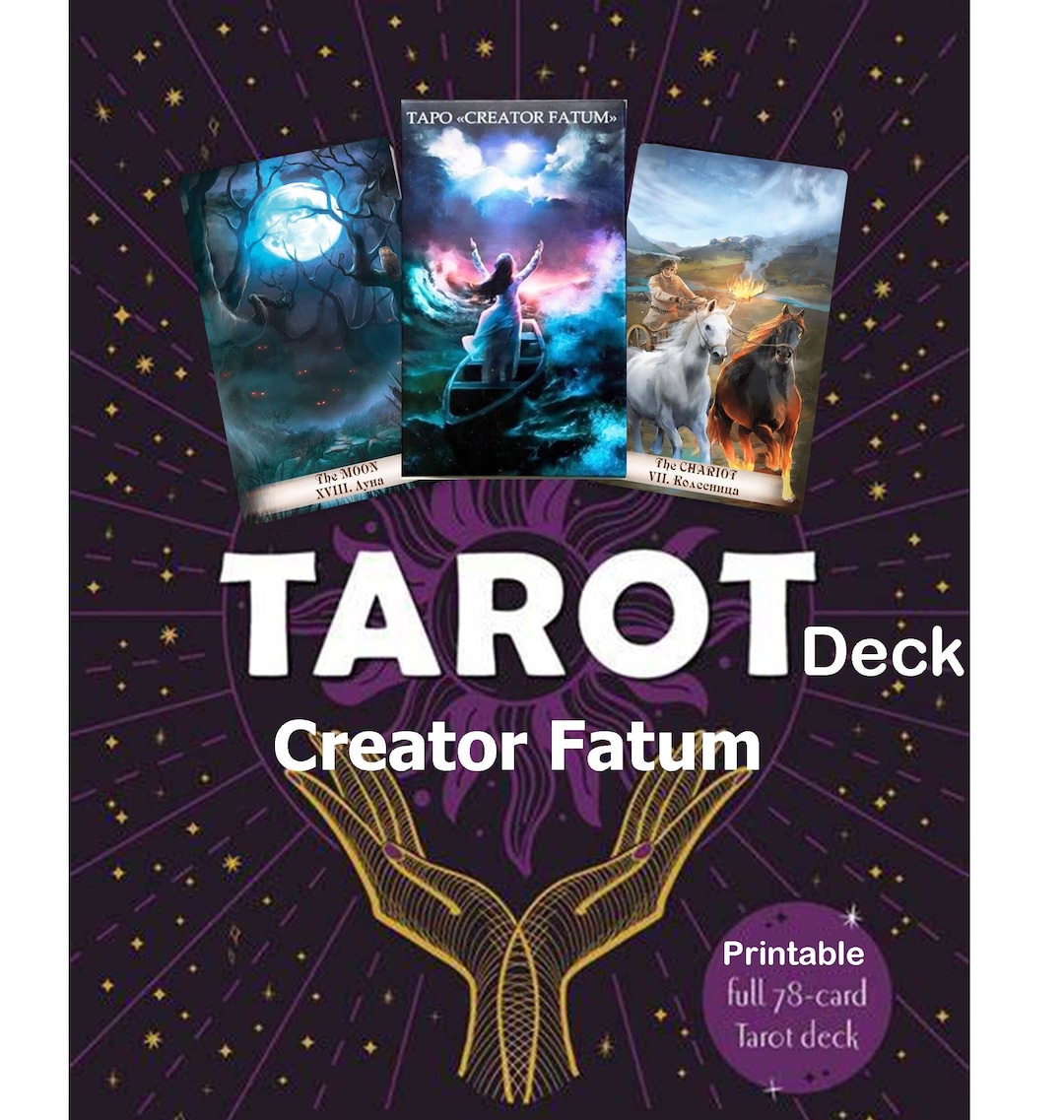 78 Card Tarot Deck, Creator Fatum, PRINTABLE, Tarot Deck, Oracle ...