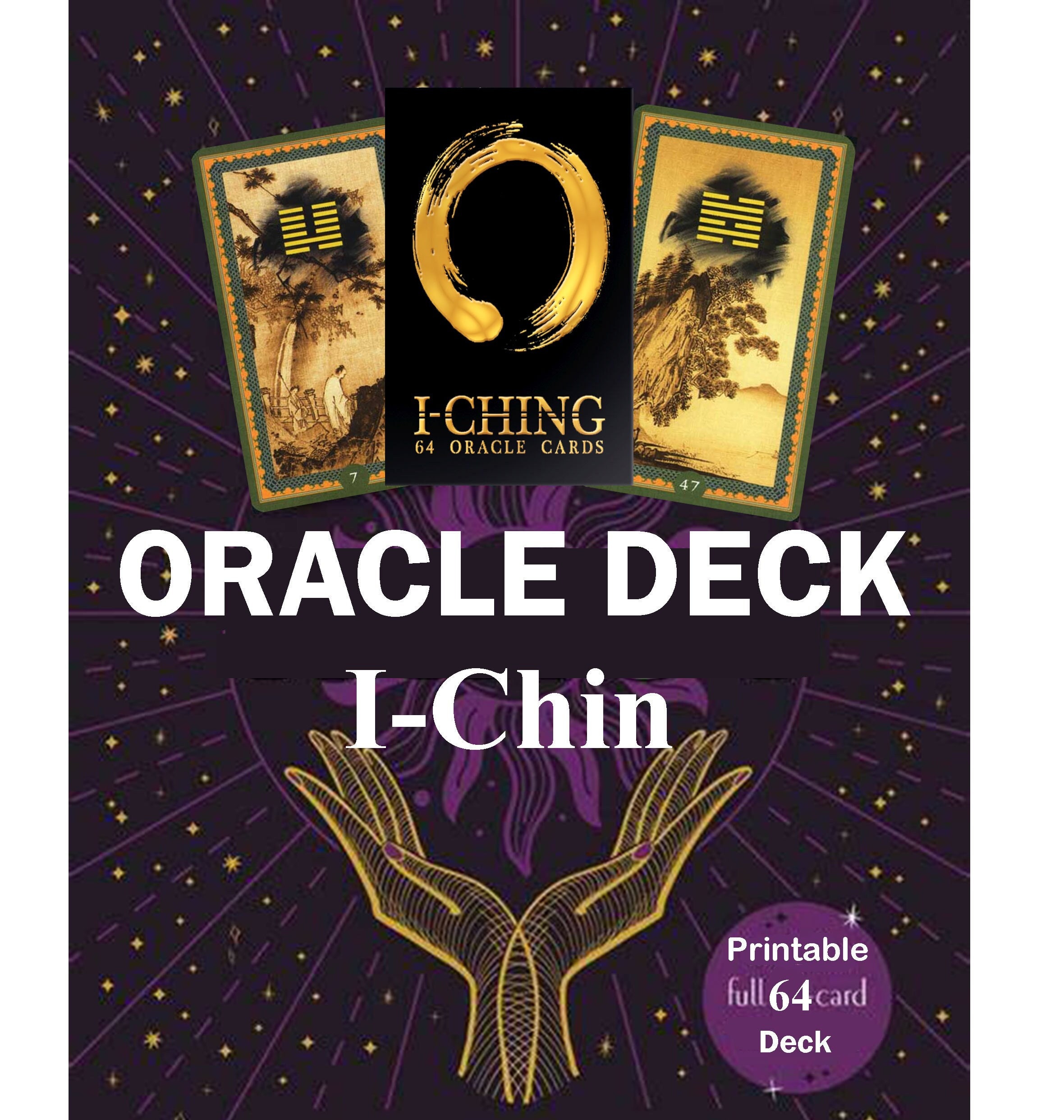 PRINTABLE, I-ching, 64 Oracle Cards, Oracle Deck, Oracle Cards, Cards ...