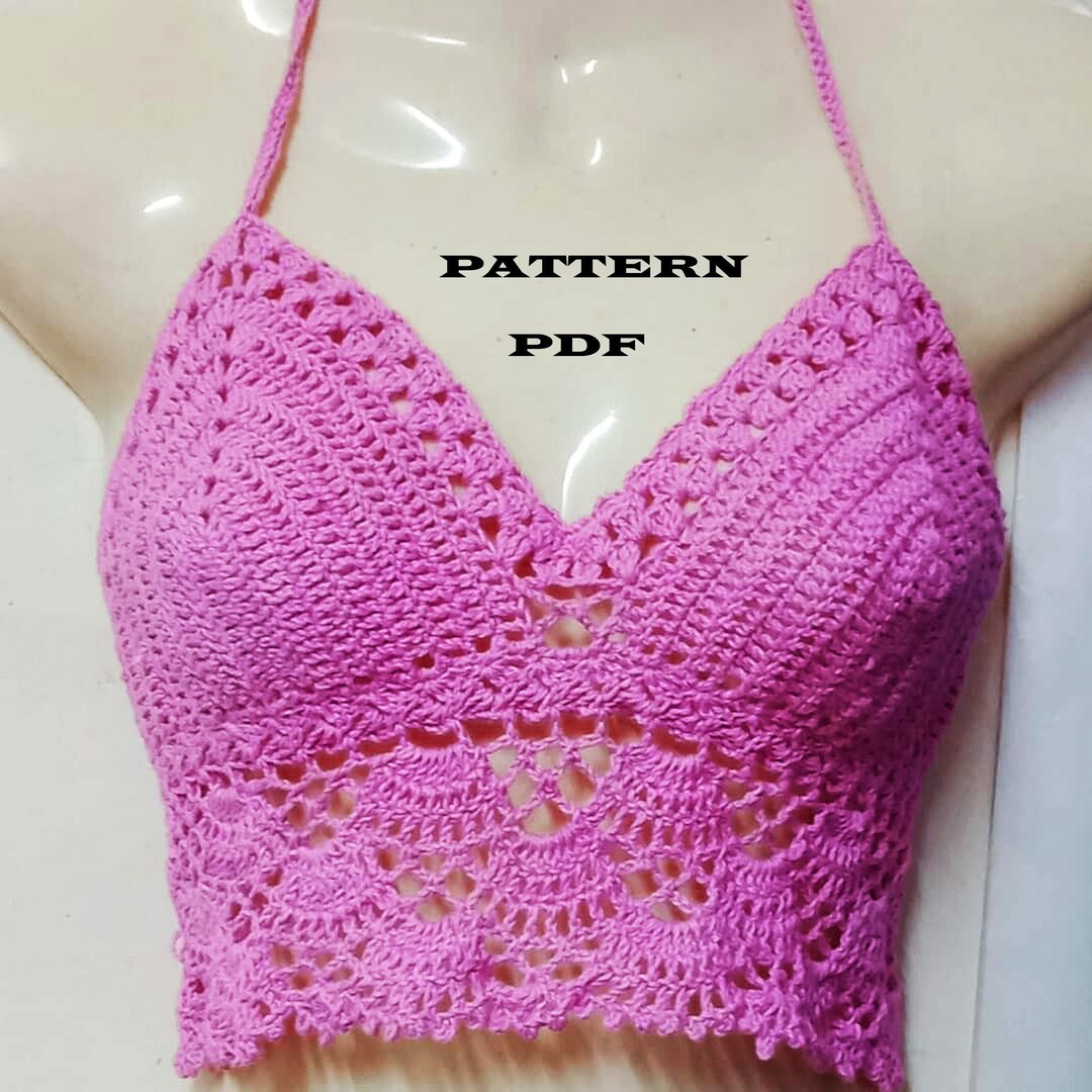 Crochet Top PATTERN, Bikinis Swimwear Boho Gypsy Festival, Halter ...