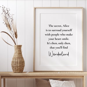 Alice in Wonderland Print the Secret Alice Lewis Carroll - Etsy