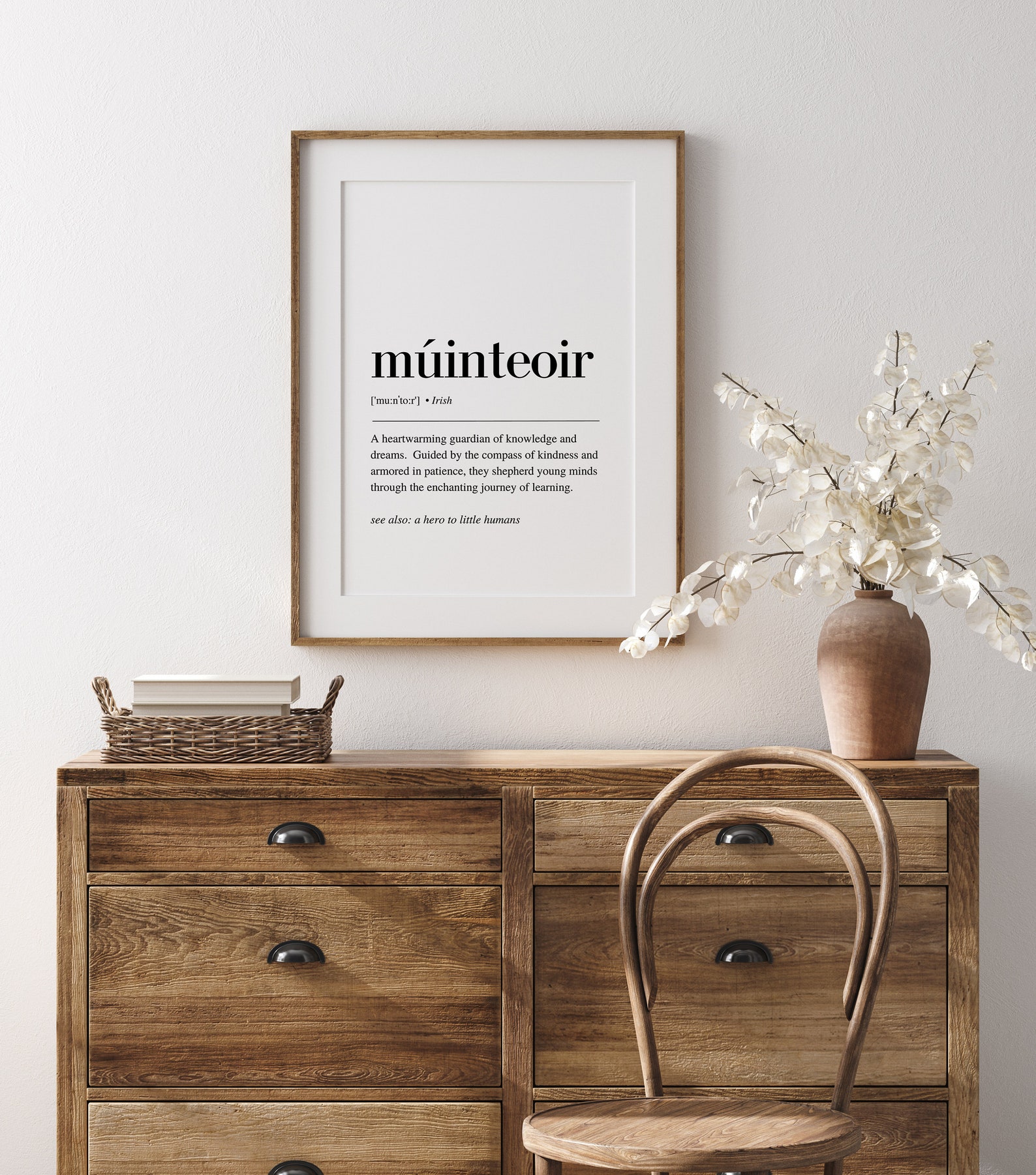 Múinteoir Definition Print, Irish Print, Irish Gift, Teacher Gift ...
