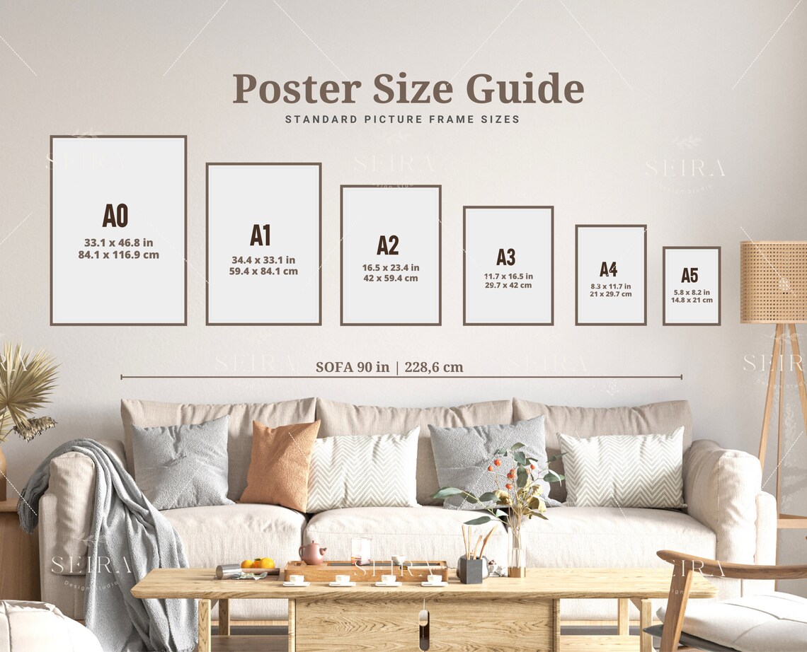 Wall Art Size Guide Standard Frame Size Guide Poster Sizes - Etsy