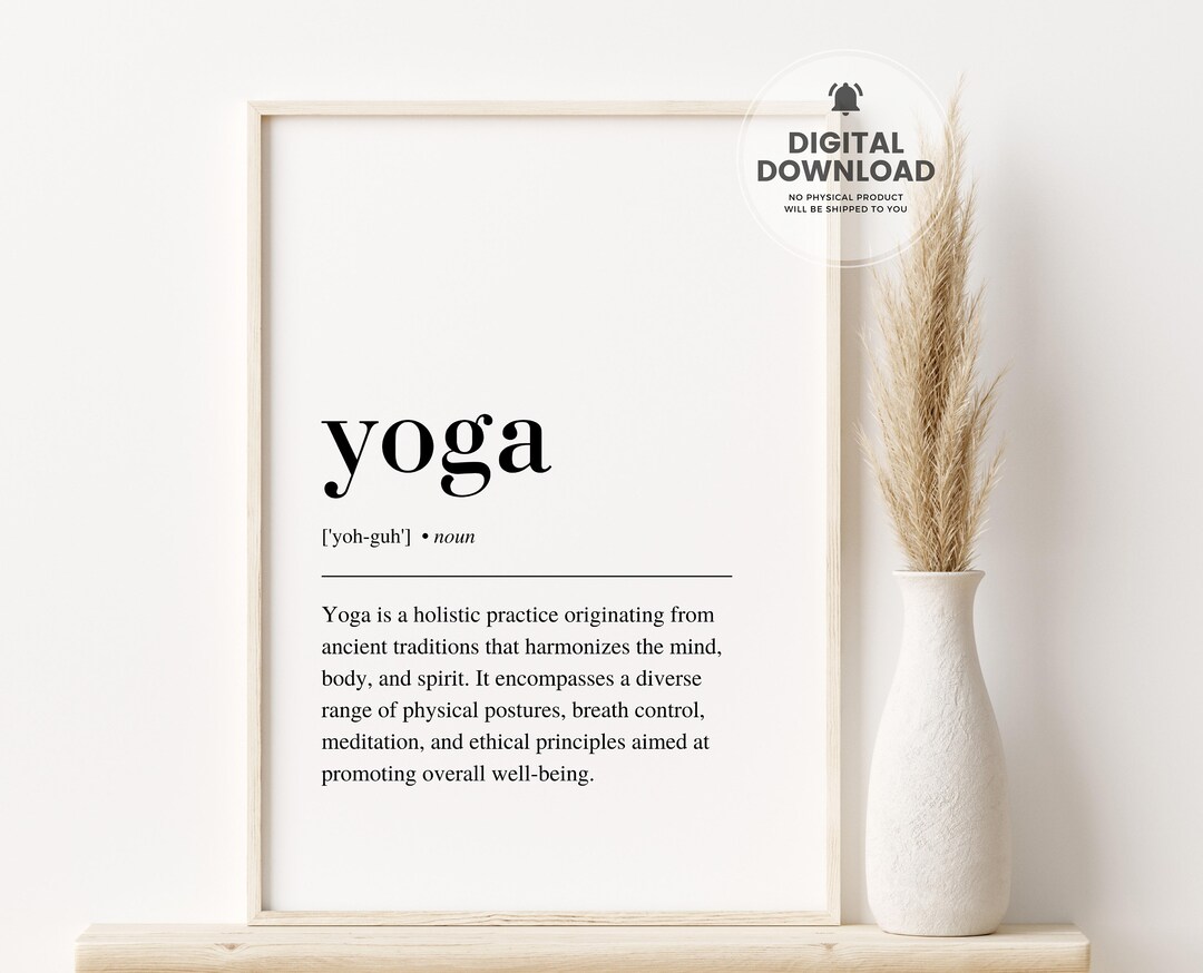 Yoga Definition Print, Yoga Zeichen, Yoga Printable, Yoga Poster, Yoga ...