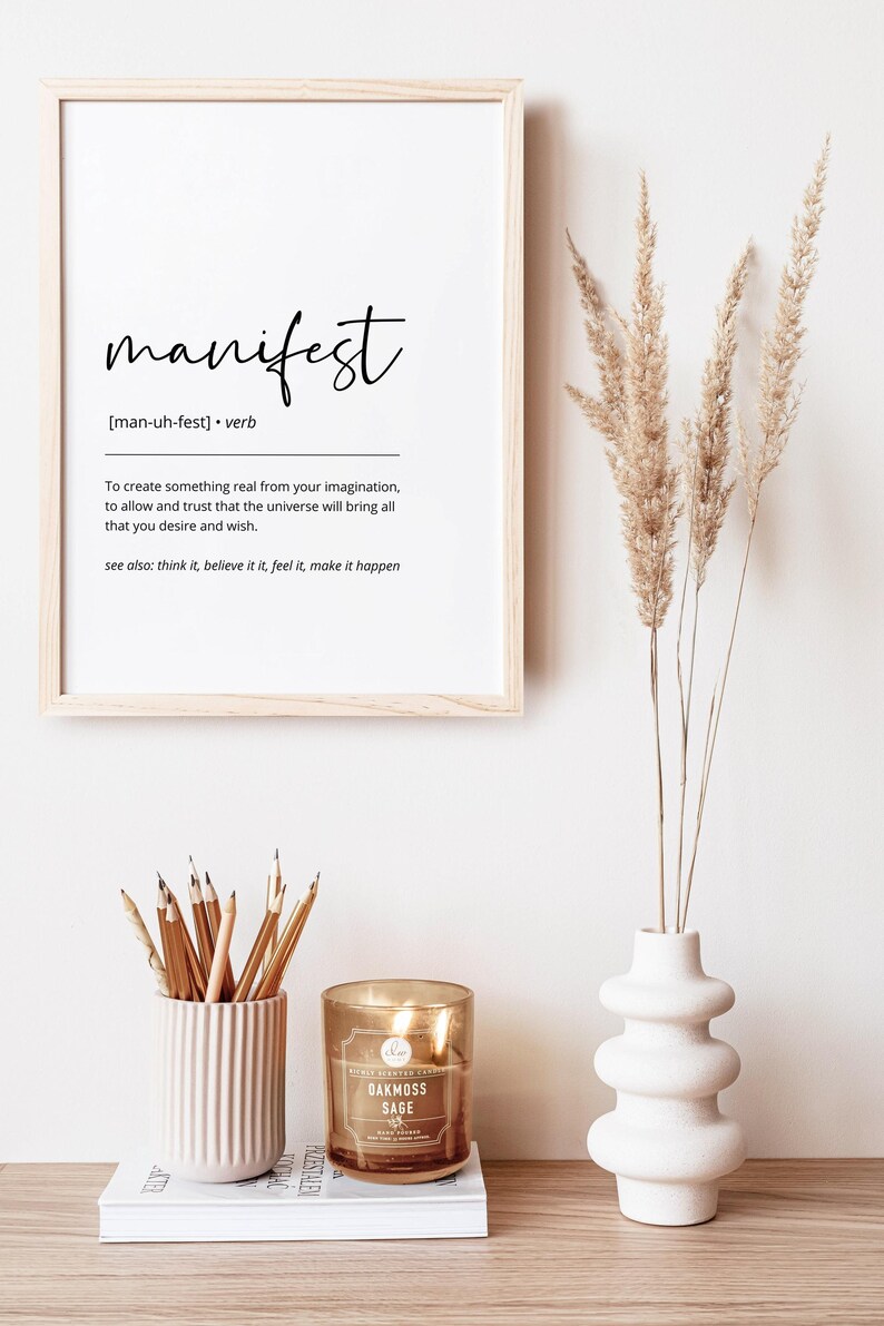 Manifest Definition Print, Manifest Print, Manifest Poster, Law of ...