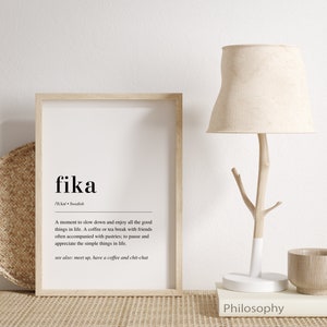 Fika Definition Print, Fika Print, Fika Sign, Scandinavian Print ...