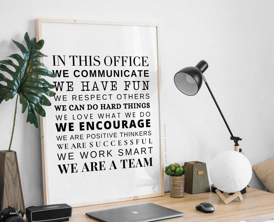 Teamwork Quote Printable Office Values Print Inspirational Wall Art HR ...