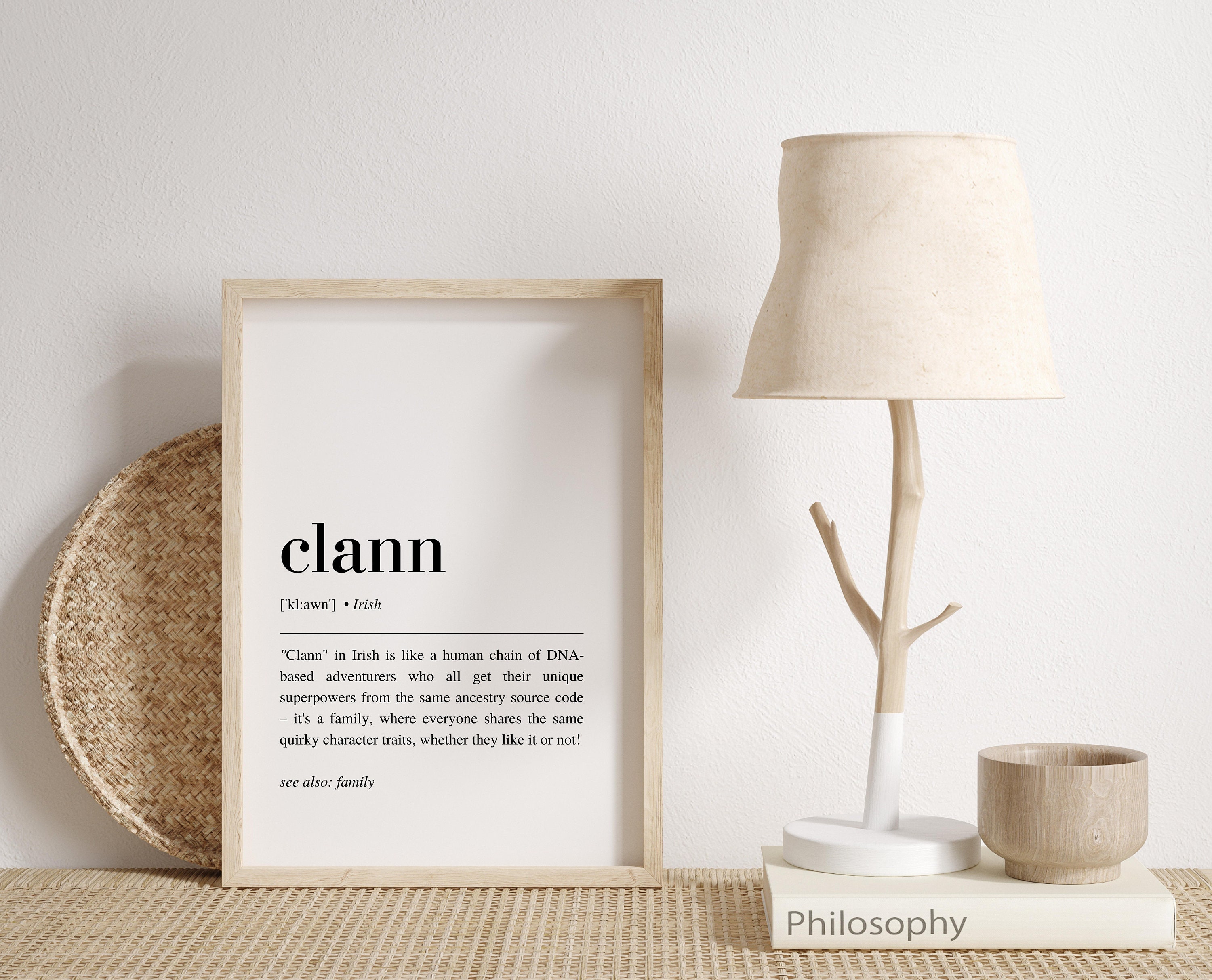 Clann Irish Definition Print, Irish Gifts, Ireland Print, Irish Wall ...