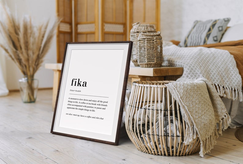 Fika Definition Print Fika Print Fika Sign Scandinavian - Etsy