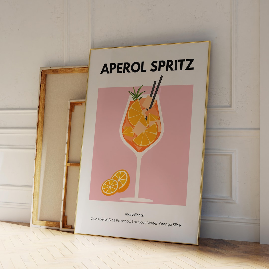 Aperol Spritz Print, Aperol Spritz Decor, Aperol Spritz Poster, Retro ...