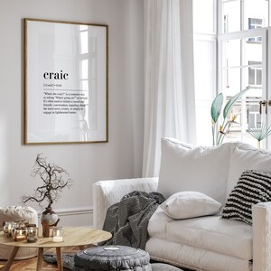 Craic, Craic Definition Print, Funny Print, North Ireland, Slang Print ...