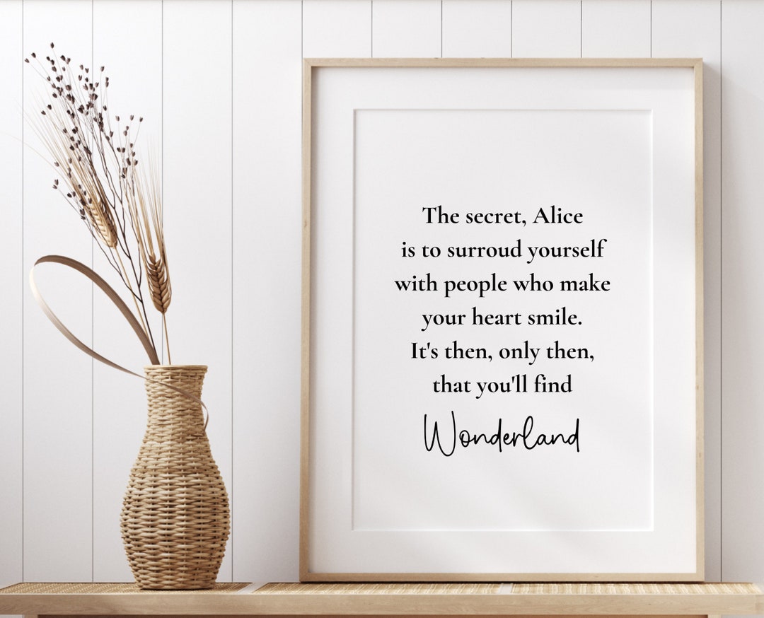 Alice in Wonderland Print the Secret Alice Lewis Carroll - Etsy