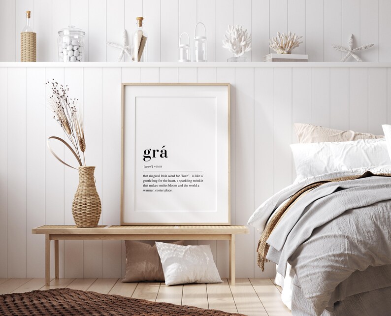 Grá Irish Print, Grá Definition Print, Ireland Print, Irish Sayings ...