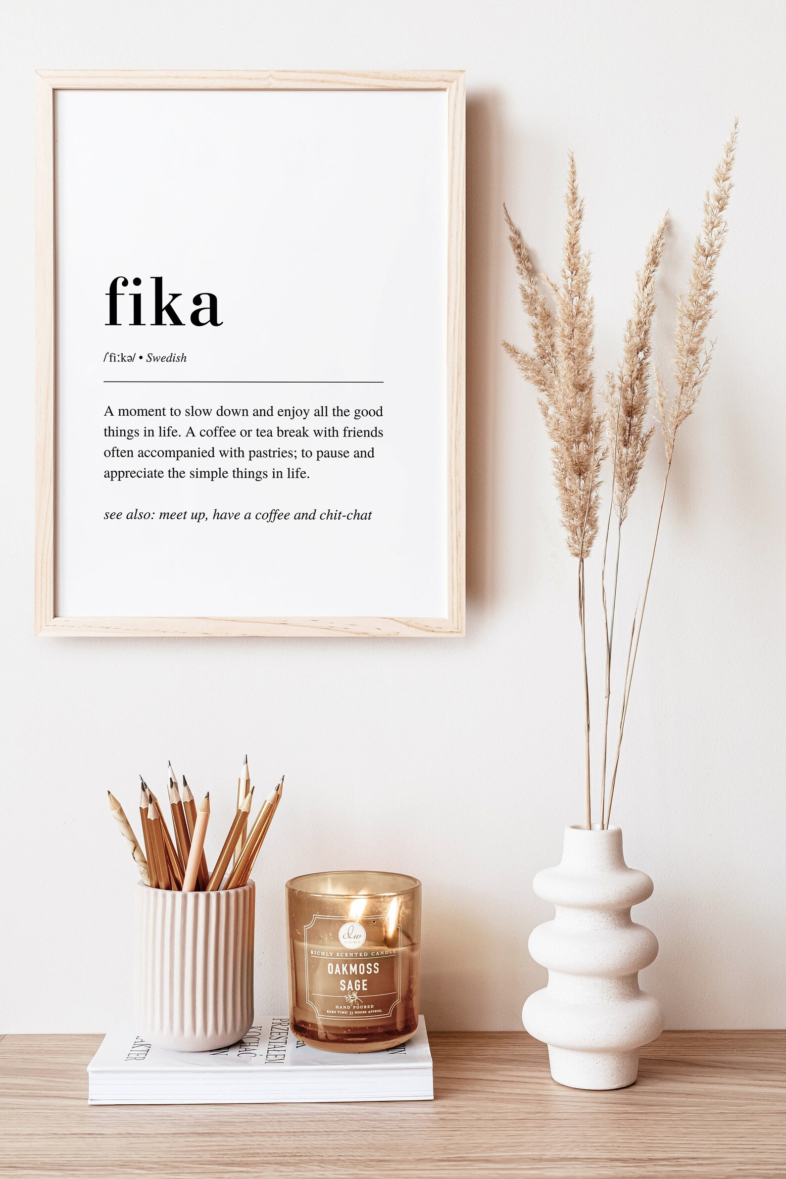 Fika Definition Print, Fika Print, Fika Sign, Scandinavian Print ...