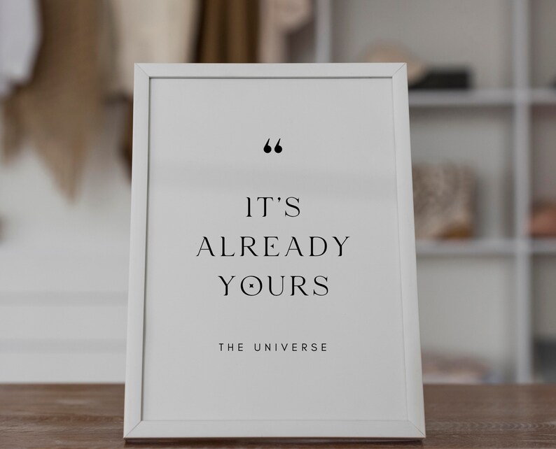 It's Already Yours Manifest Decor Manifestation Poster - Etsy
