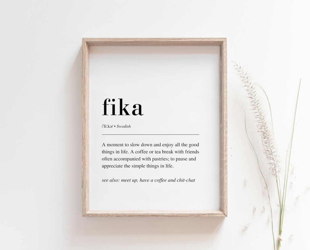 Fika Definition Print Fika Print Fika Sign Scandinavian - Etsy