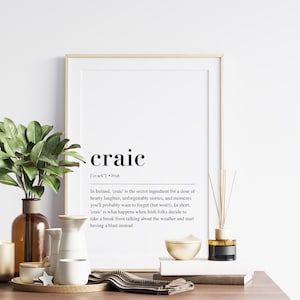 Craic, Craic Definition Print, Funny Print, North Ireland, Slang Print ...