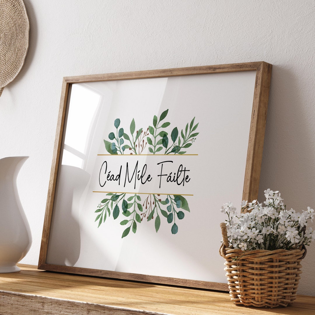 Céad Míle Fáilte Print, Céad Míle Fáilte Sign, Ireland Print, Irish ...