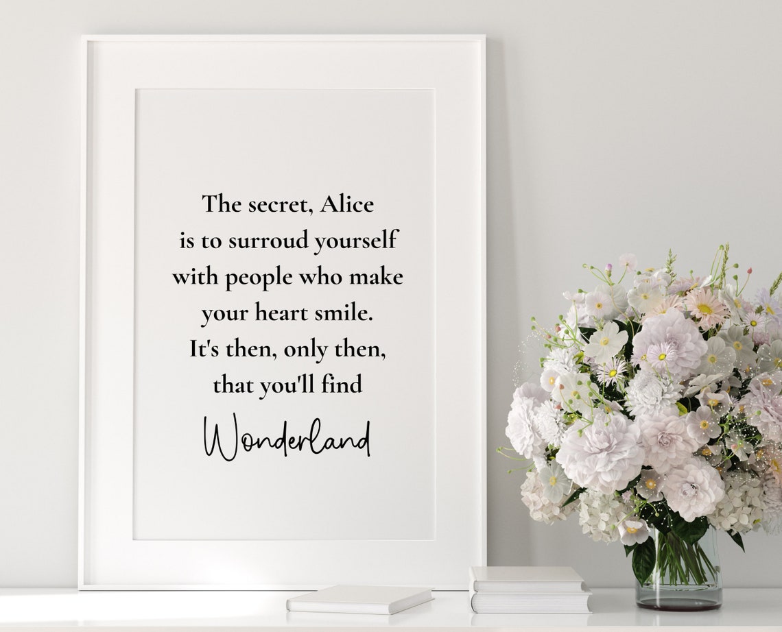 Alice in Wonderland Print the Secret Alice Lewis Carroll - Etsy