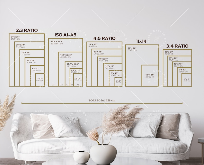 Wall Art Size Guide, Frame Size Guide, Print Size Guide, Comparison ...