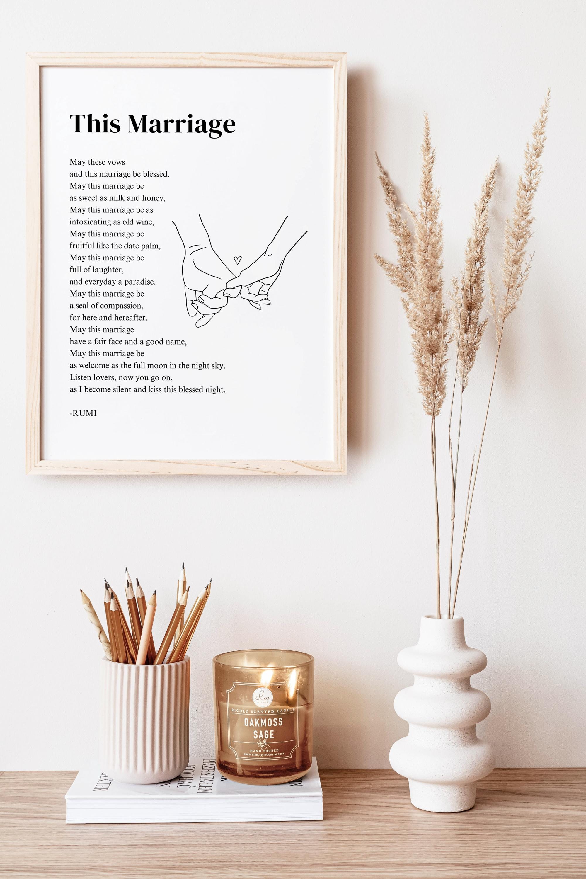 This Marriage Rumi Poem, Rumi Quote, Wedding Gift, Anniversary Gift ...