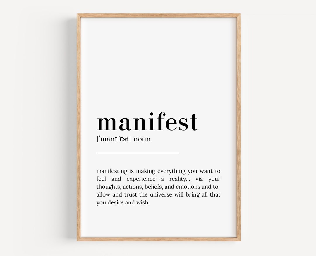 Manifest Definition Print Manifest Poster Manifest Print - Etsy