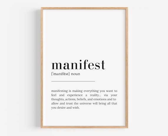 Manifest Definition Print Manifest Poster Manifest Print - Etsy