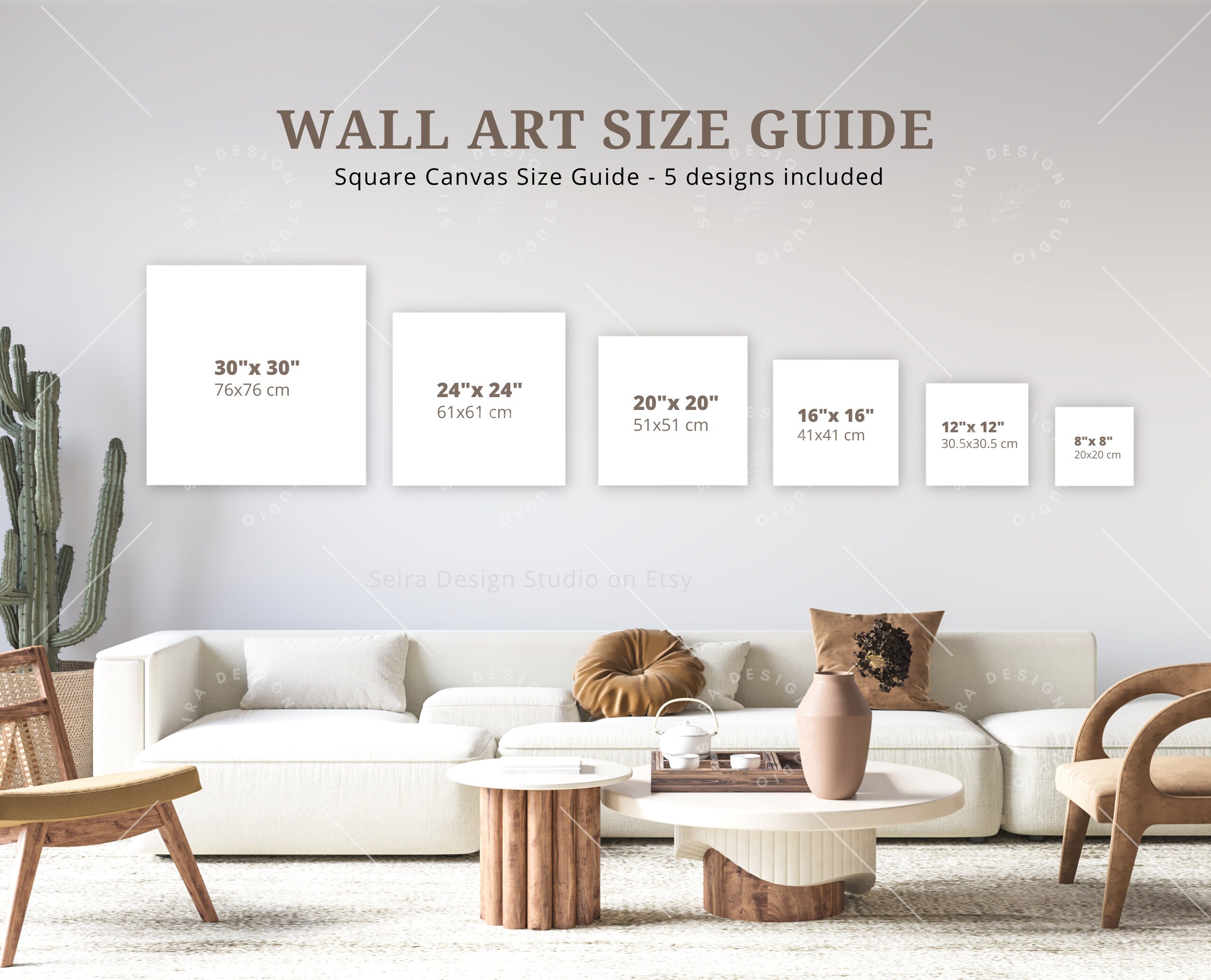 Wall Art Size Guide Square Frame Sizes Guide Canvas Size Etsy Canada