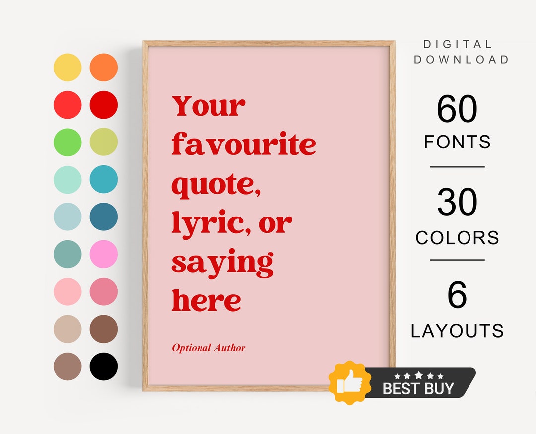 Downloadable Custom Quote Print, Custom Poster Print, Custom Quote Sign ...