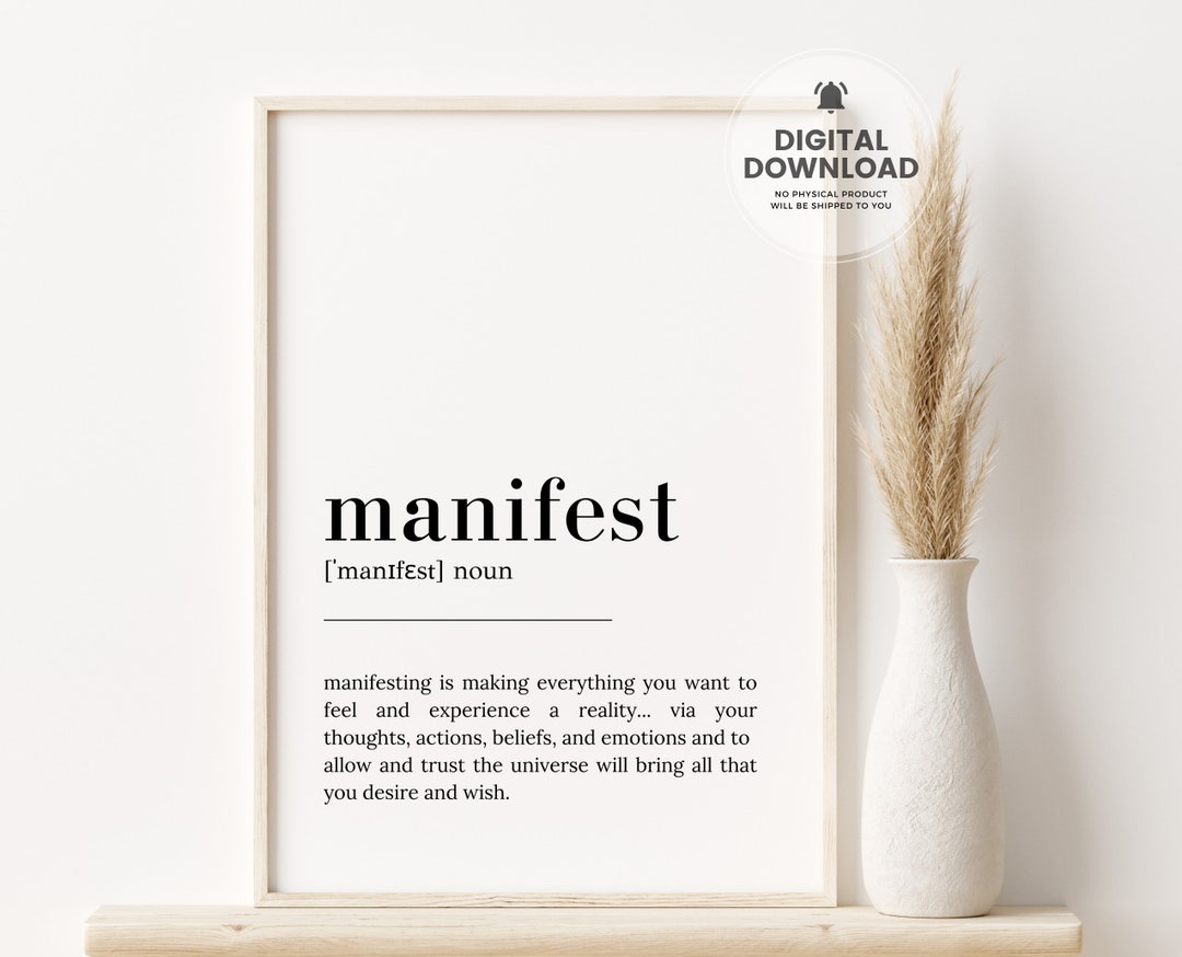 Manifest Definition Print, Manifest Poster, Manifest Print, Law of ...