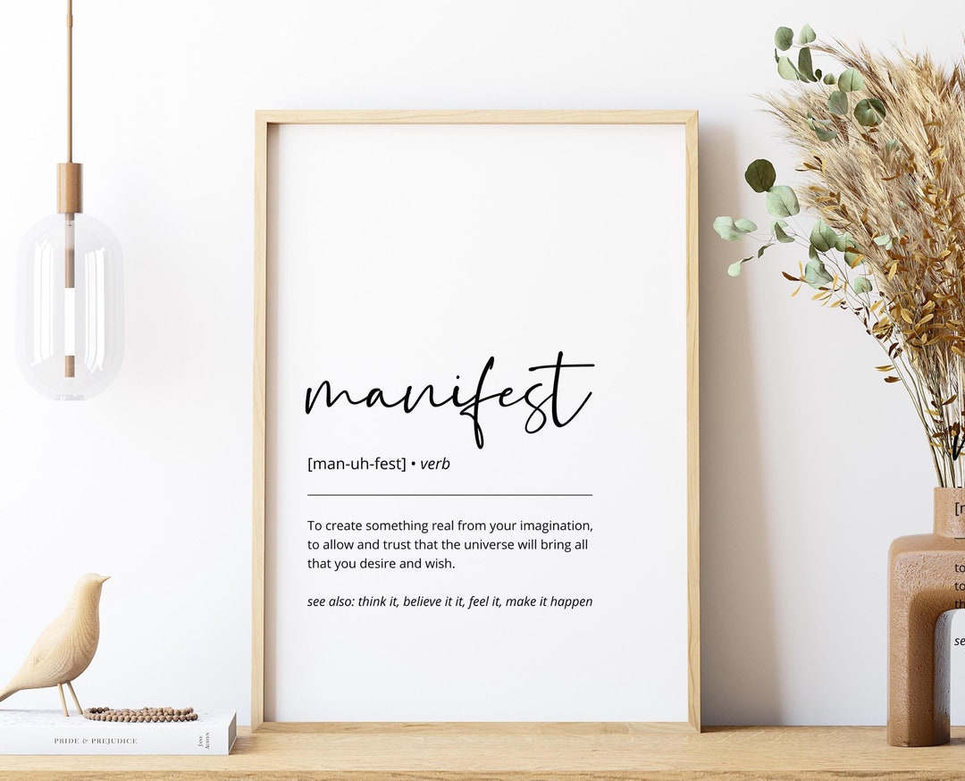 Manifest Definition Print, Manifest Print, Manifest Poster, Law of ...