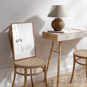 Grá Irish Print, Grá Definition Print, Ireland Print, Irish Sayings ...