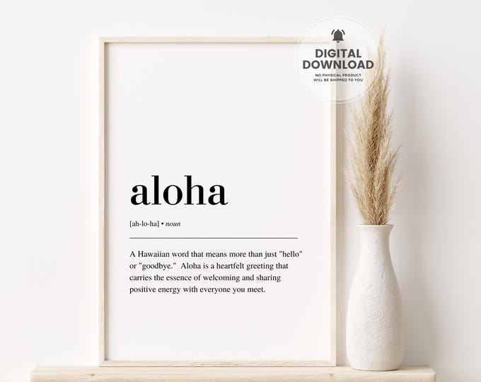 Aloha Poster I Printable Poster HD I INSTANT DOWNLOAD I Hawaiian Poem I ...