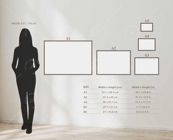 Wall Art Size Guide Frame Size Guide Print Size Guide Comparison Chart Poster Size Chart Wall Display Guide Horizontal Frame Etsy UK