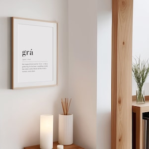 Grá Irish Print, Grá Definition Print, Ireland Print, Irish Sayings ...