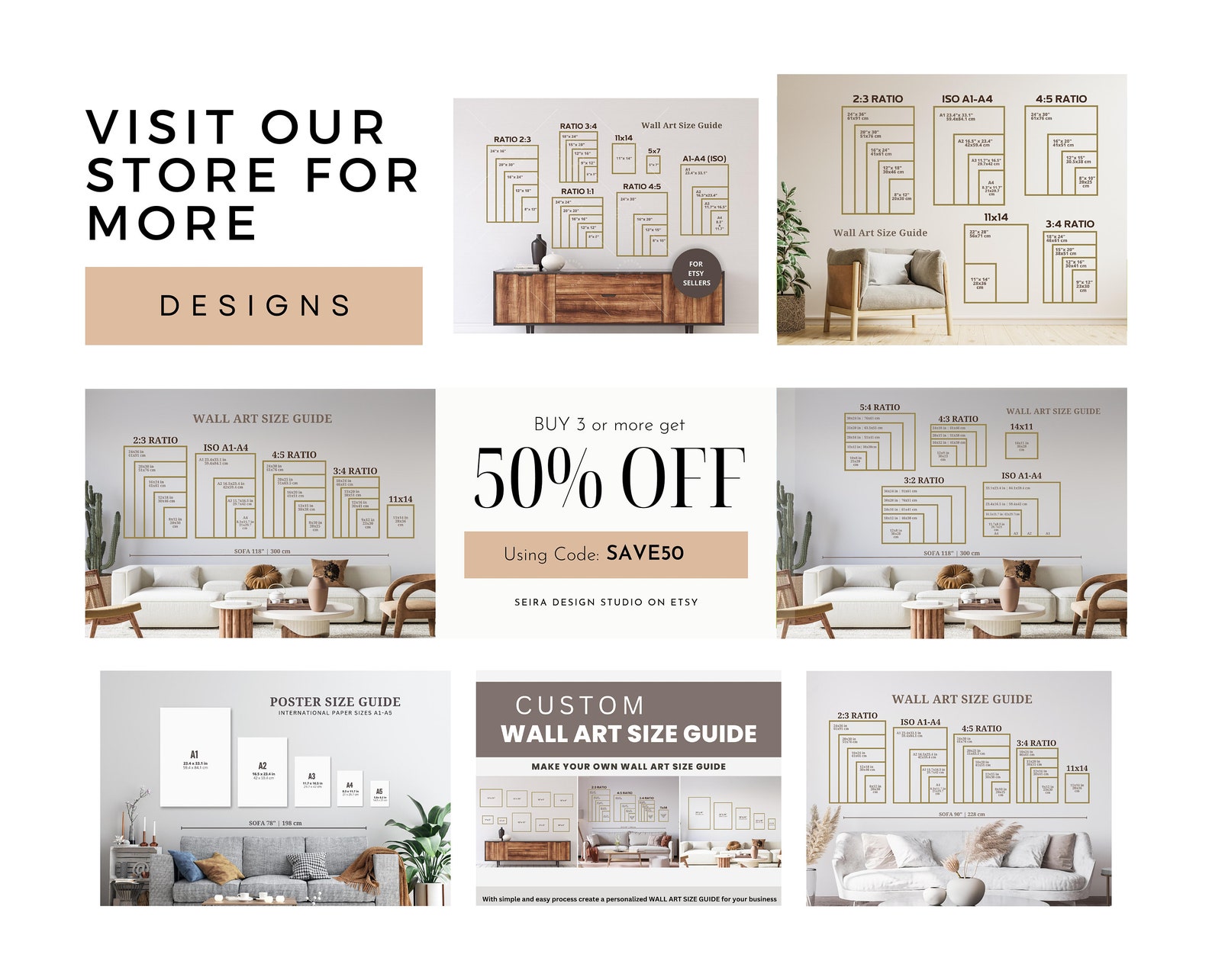 Wall Art Size Guide, Standard Frame Size Guide, Poster Sizes Guide ...