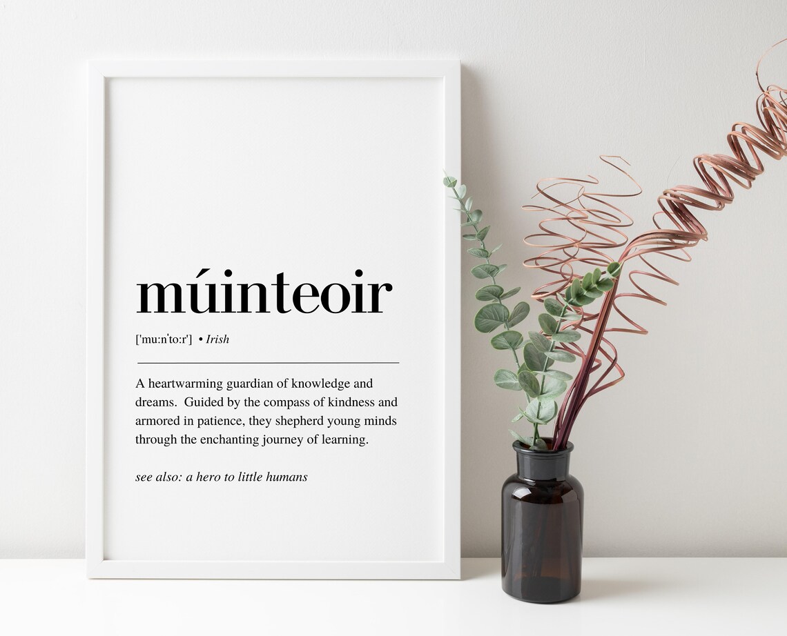Múinteoir Definition Print, Irish Print, Irish Gift, Teacher Gift ...