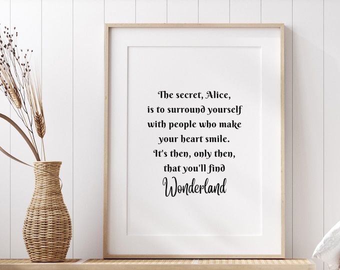 Alice in Wonderland Print, the Secret Alice, is to Surround Yourself ...