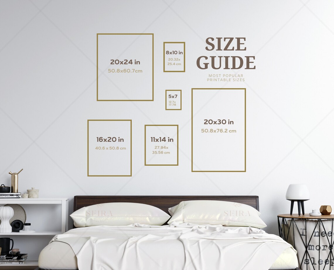 Wall Art Size Guide Set of 2 Standard Frame Sizes Guide - Etsy