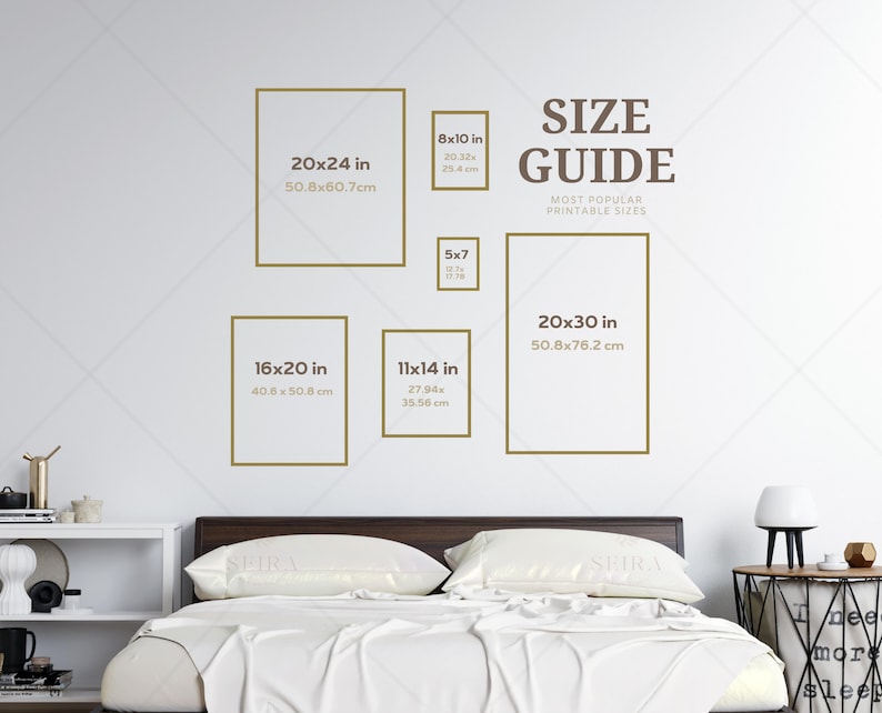 Wall Art Size Guide Set Of 2 Standard Frame Sizes Guide Etsy Canada