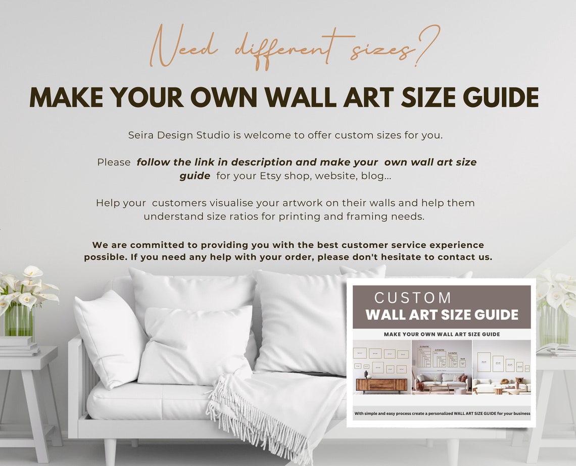 Wall Art Size Guide, Standard Frame Sizes Guide, Living Room Frame ...