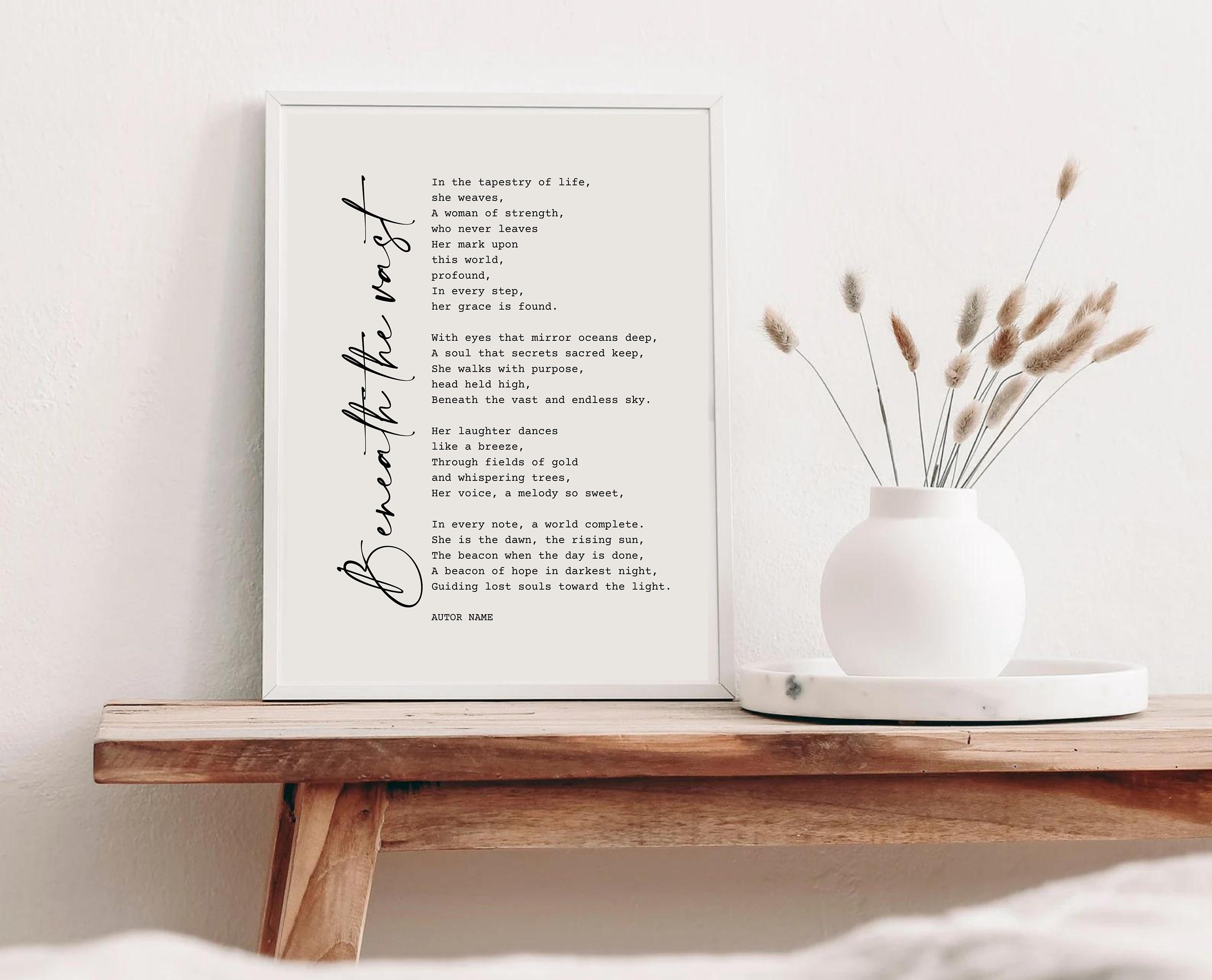 Custom Poem Print, Printable Poetry, Personalized Poem Poster, Custom ...