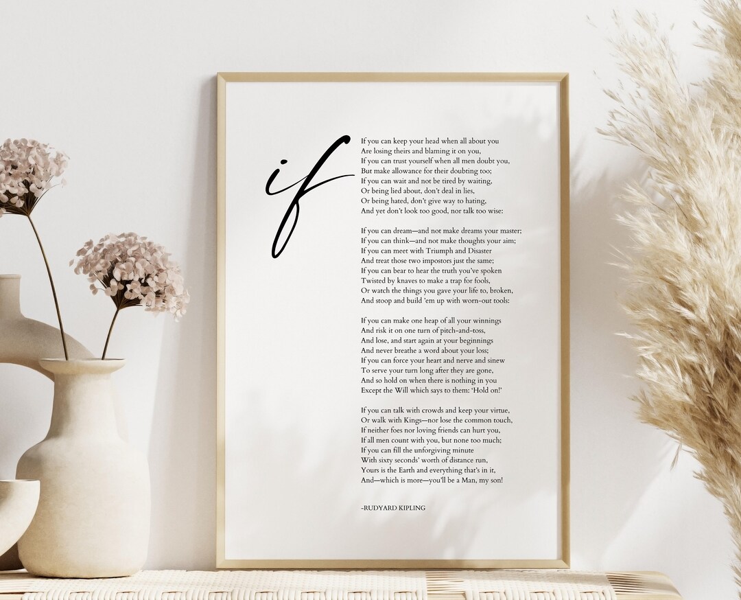 Rudyard Kipling Poem, If Rudyard Kipling Poetry, If Rudyard Kipling ...